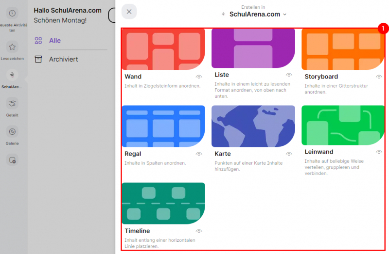 Padlet / Anleitungen / Anwendungen / schularena